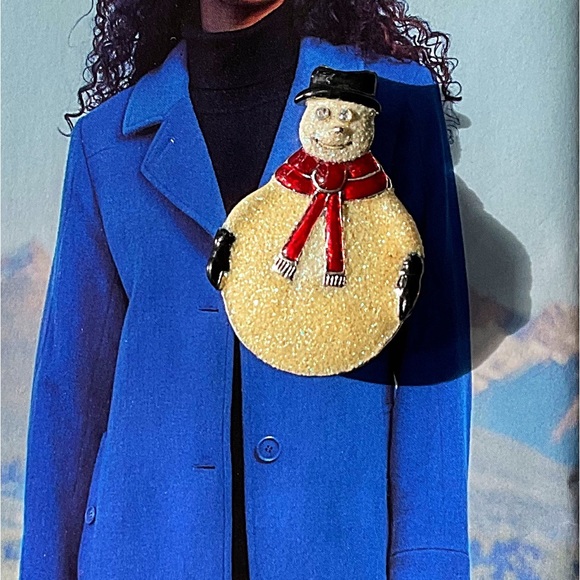 Jewelry | Snowman Brooch Frosty Vintage Christmas Pin | Poshmark